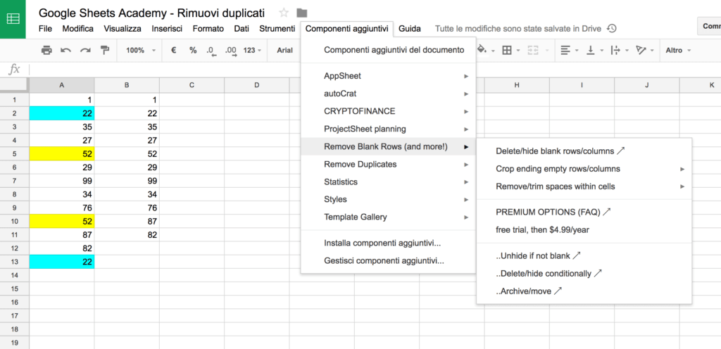 Remove blank rows – Google Sheets Academy